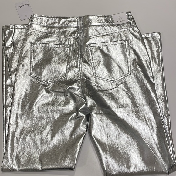 love, Fire | Pants & Jumpsuits | Nwt Love Fire Silver Metallic Zipper ...